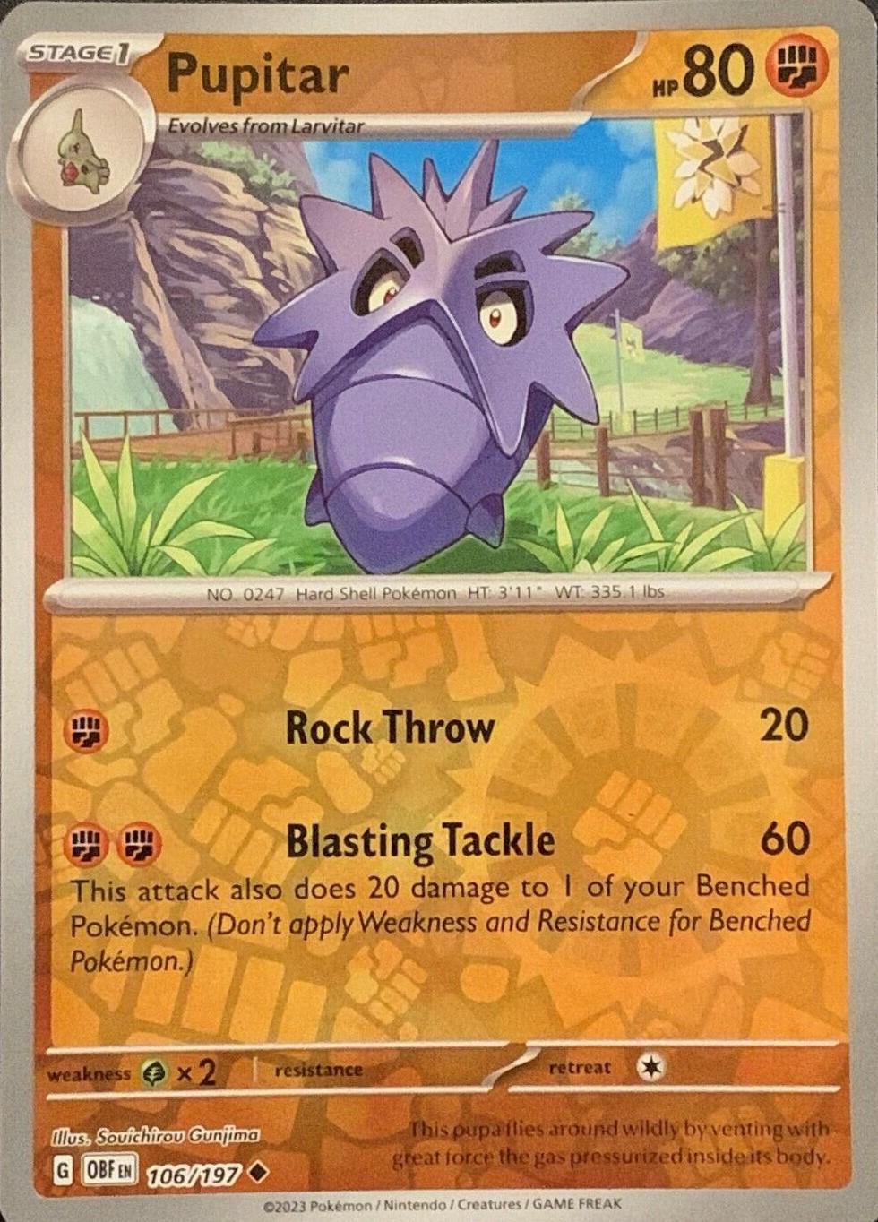 Pupitar [Reverse Holo] #106 Prices | Pokemon Obsidian Flames | Pokemon Cards