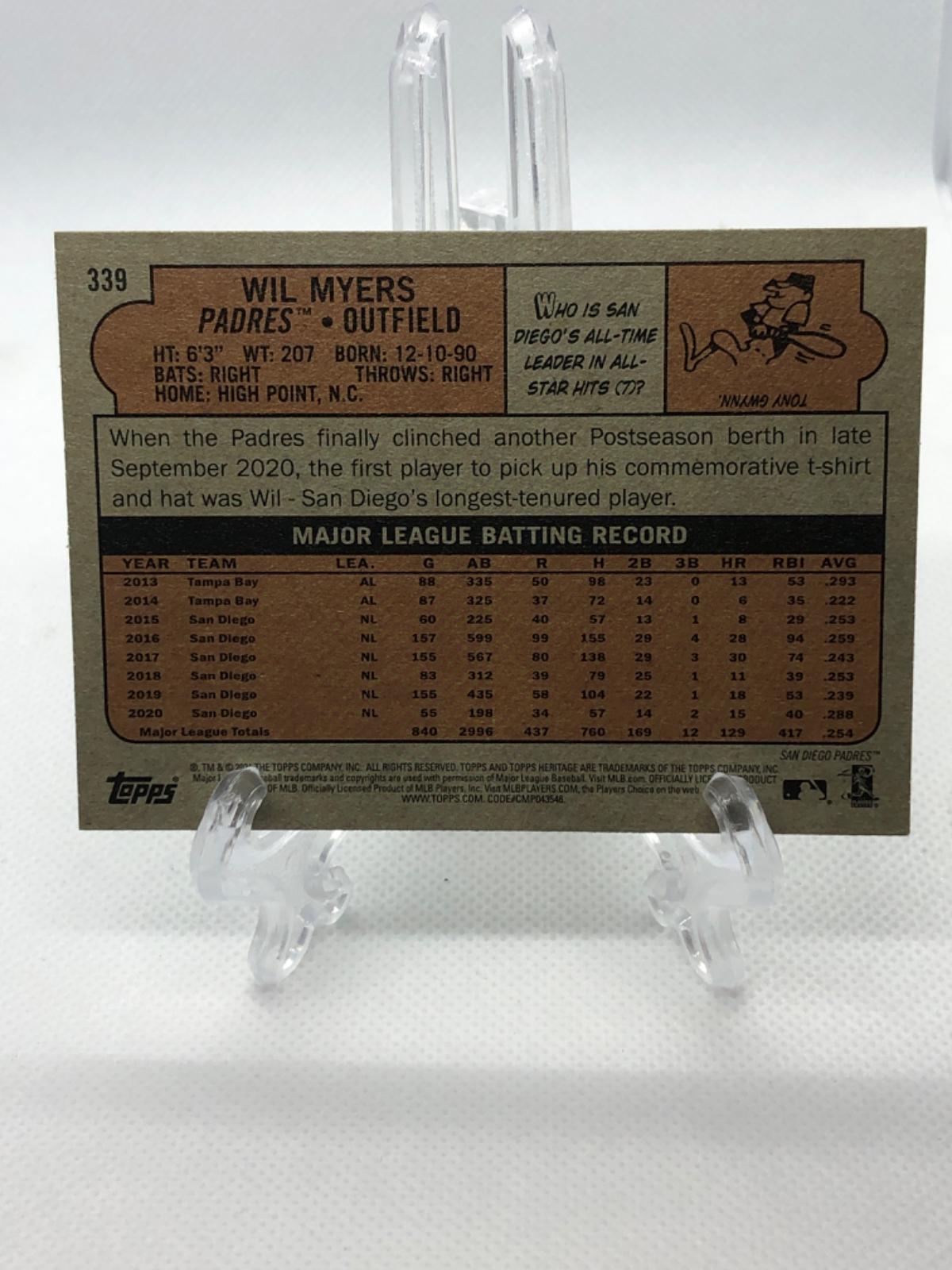 Wil Myers #339 Prices | 2021 Topps Heritage | Baseball Cards