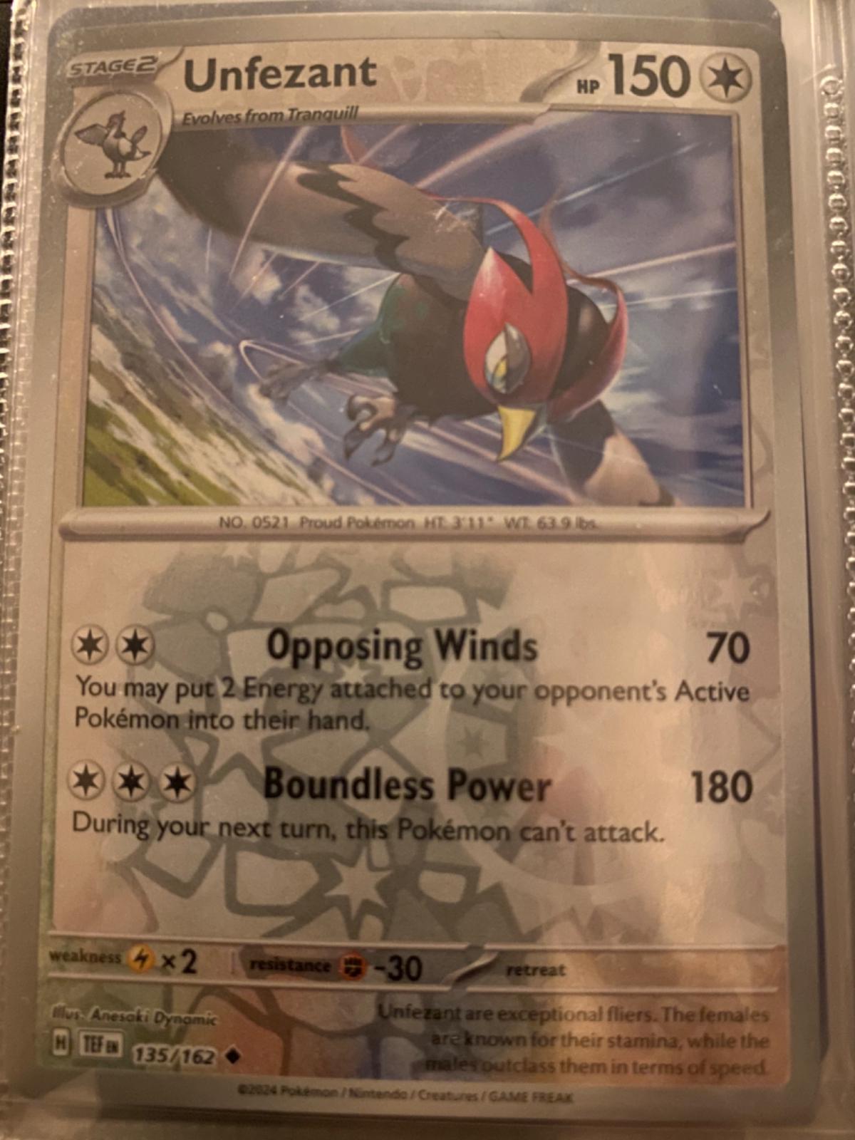 Unfezant [Reverse Holo] #135 Prices | Pokemon Temporal Forces | Pokemon ...