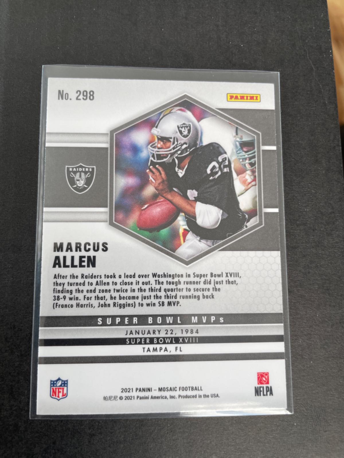 Marcus Allen #298 Prices | 2021 Panini Mosaic | Football Cards
