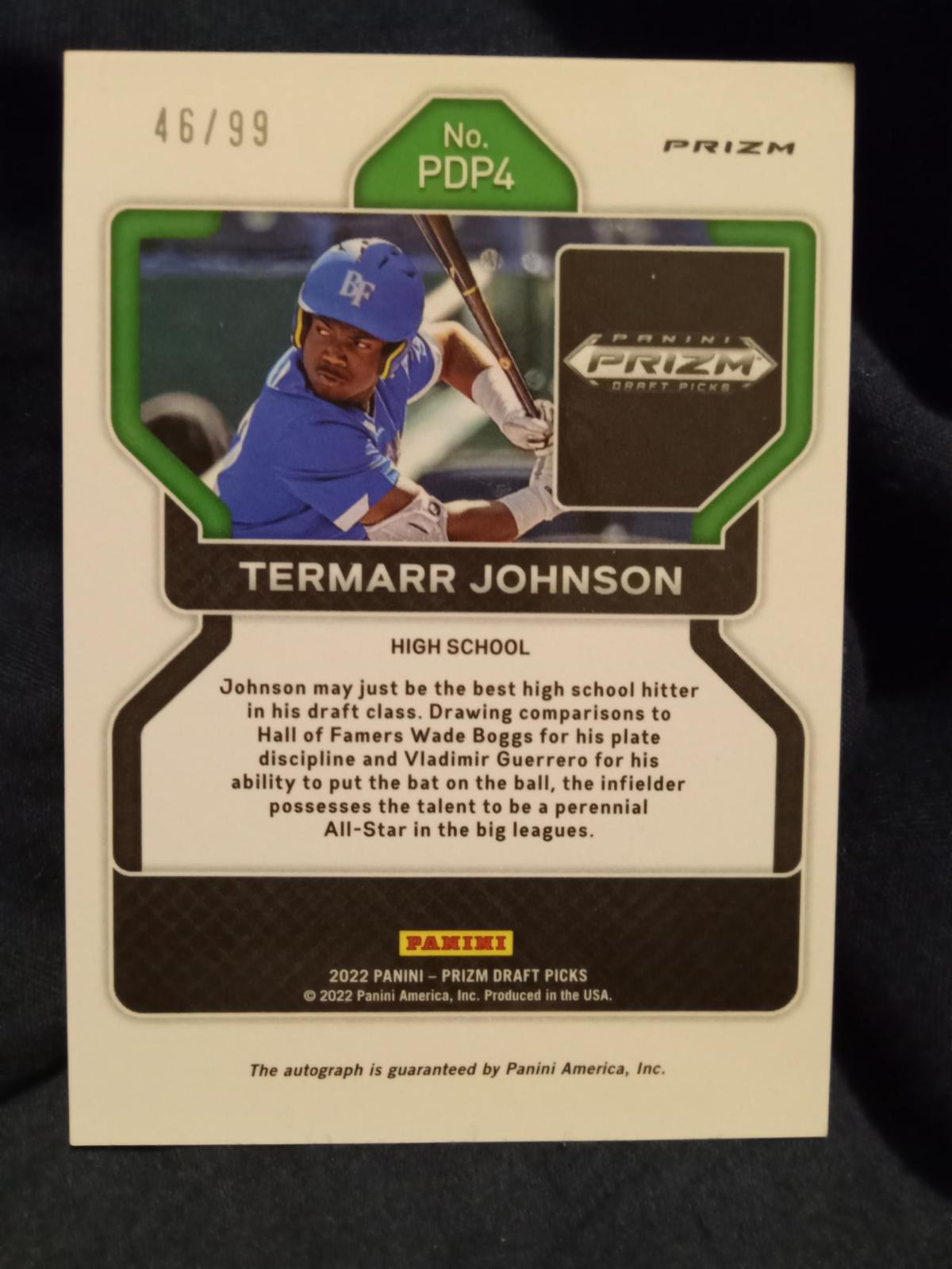 Termarr Johnson [Red Donut Circles Autograph] #PDP4 Prices | 2022 ...