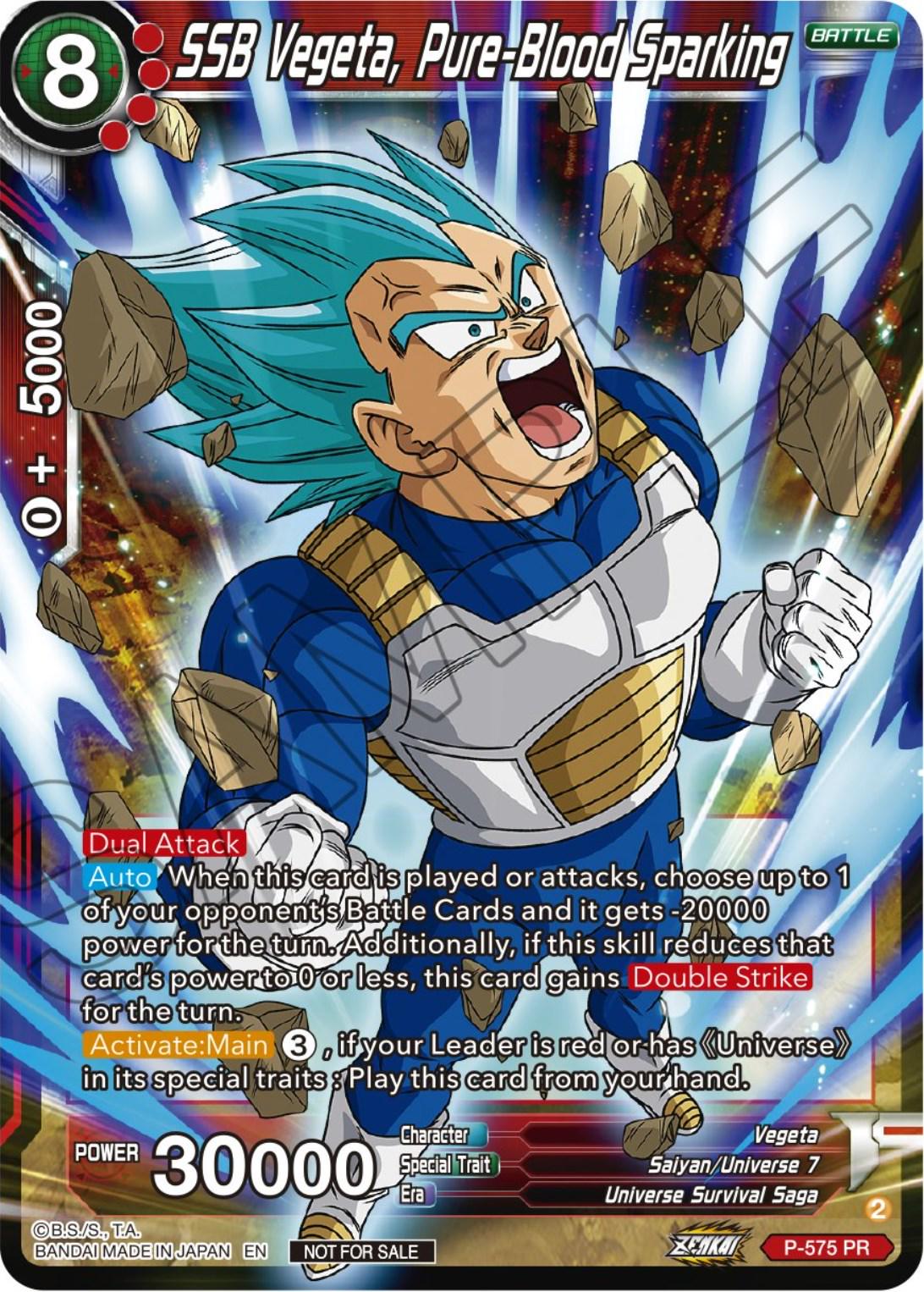 SSB Vegeta, Pure-Blood Sparking [Zenkai Series Tournament Pack Vol.7] P ...