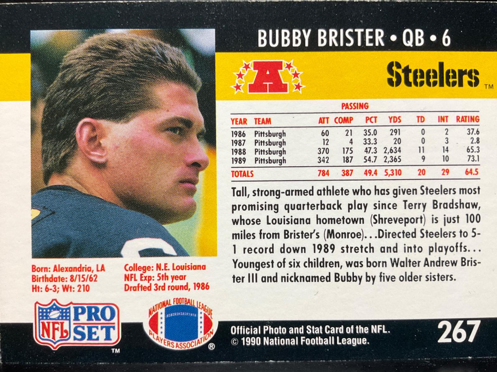 Bubby Brister #267 Prices | 1990 Pro Set | Football Cards