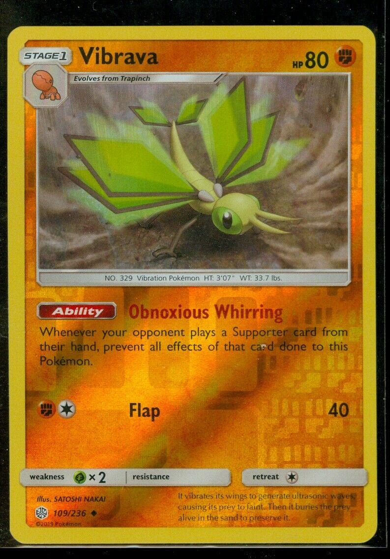 Vibrava [Reverse Holo] #109 Prices | Pokemon Cosmic Eclipse | Pokemon Cards
