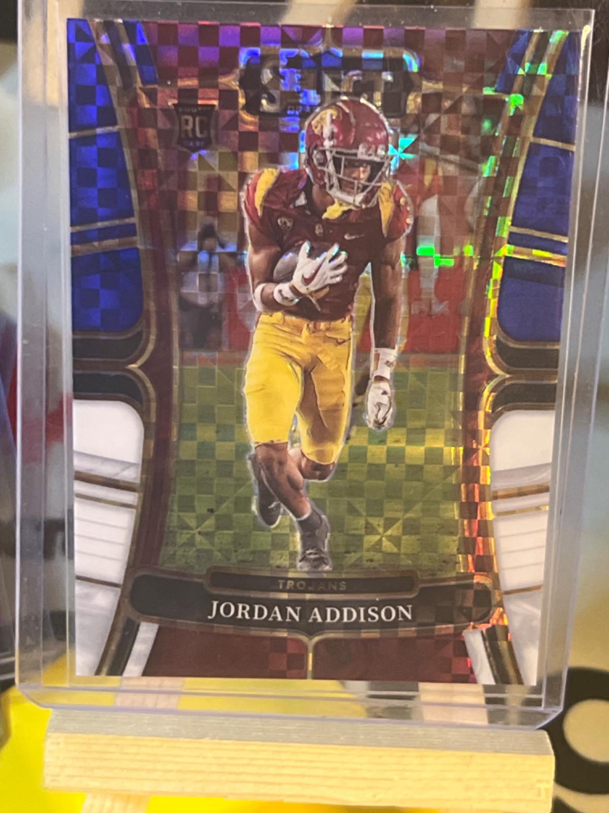 Jordan Addison [Blue White Squares] | Ungraded | 2023 Panini Select ...