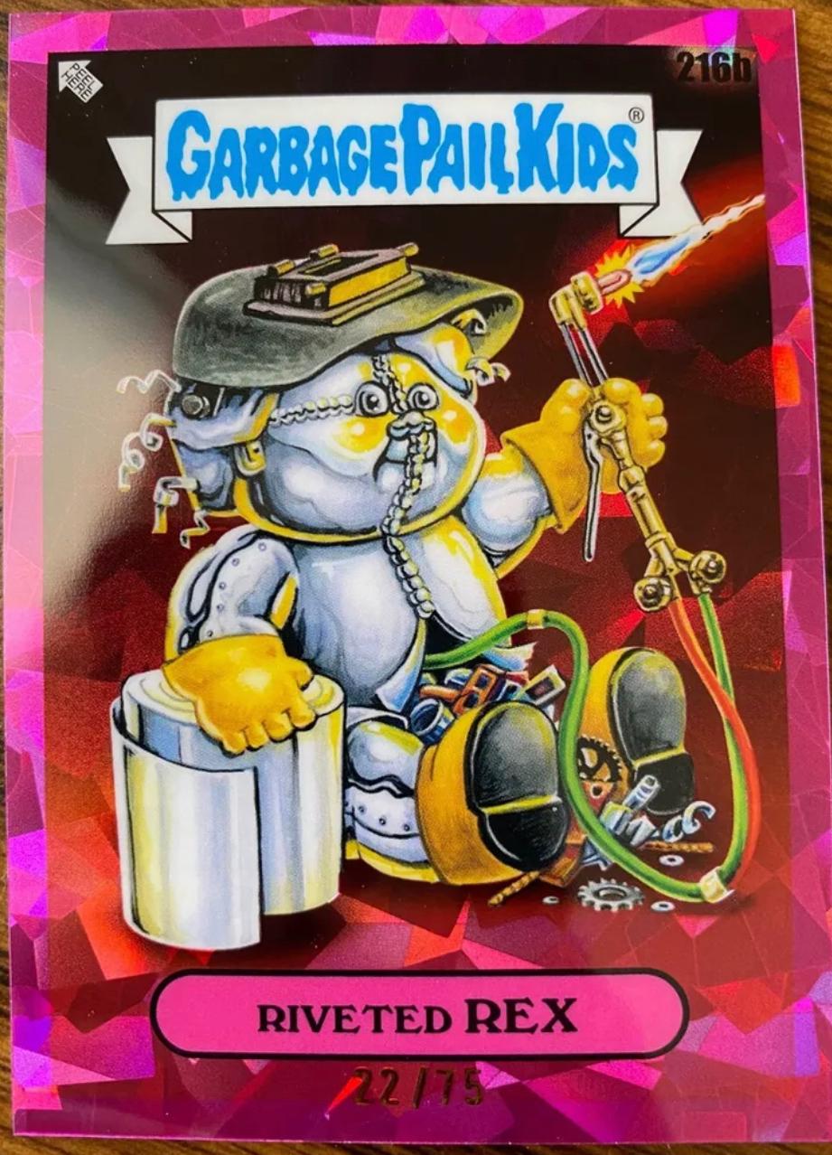 Riveted REX [Fuchsia] #216b Prices | Garbage Pail Kids 2022 Sapphire | GPK Cards