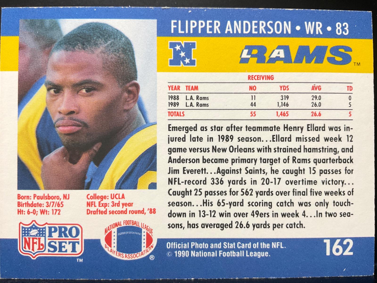 Flipper Anderson #162 Prices | 1990 Pro Set | Football Cards