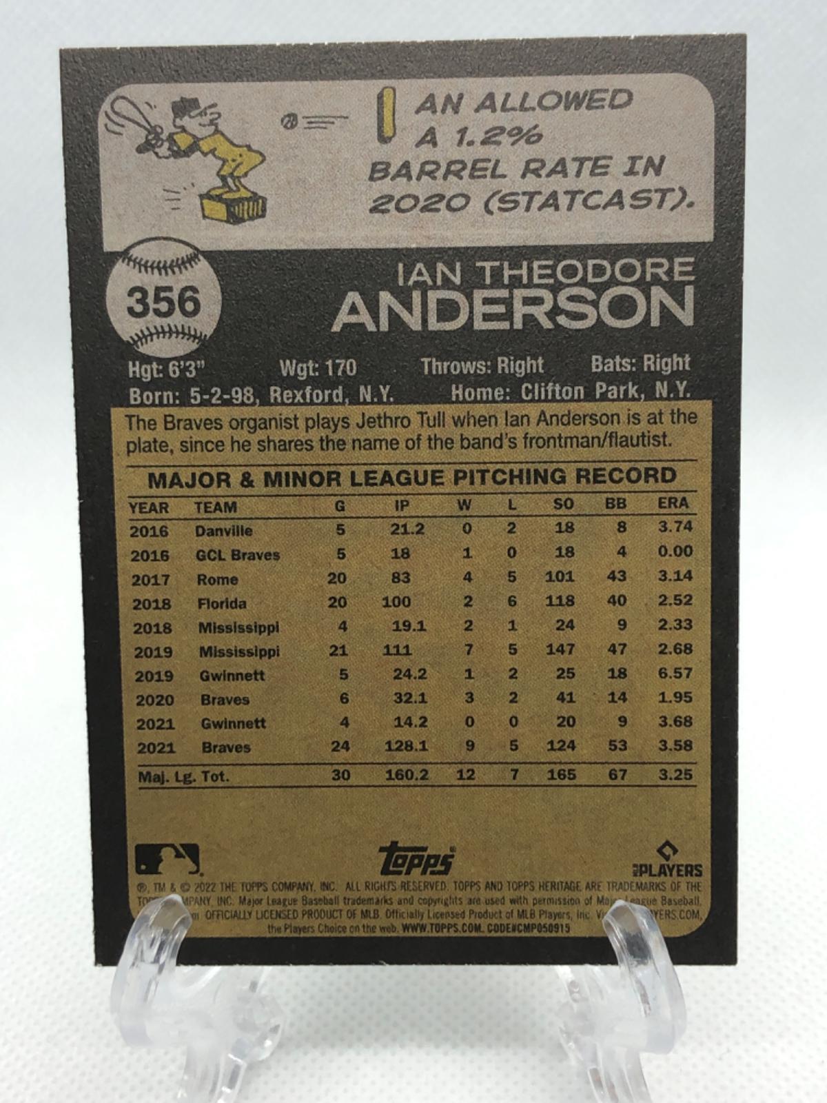 Ian Anderson #356 Prices | 2022 Topps Heritage | Baseball Cards