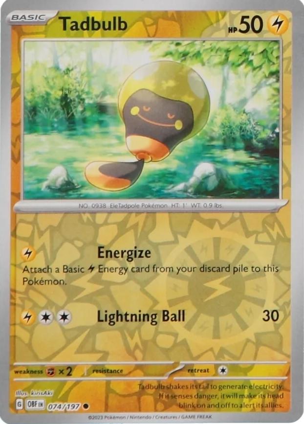 Tadbulb [Reverse Holo] #74 Prices | Pokemon Obsidian Flames | Pokemon Cards