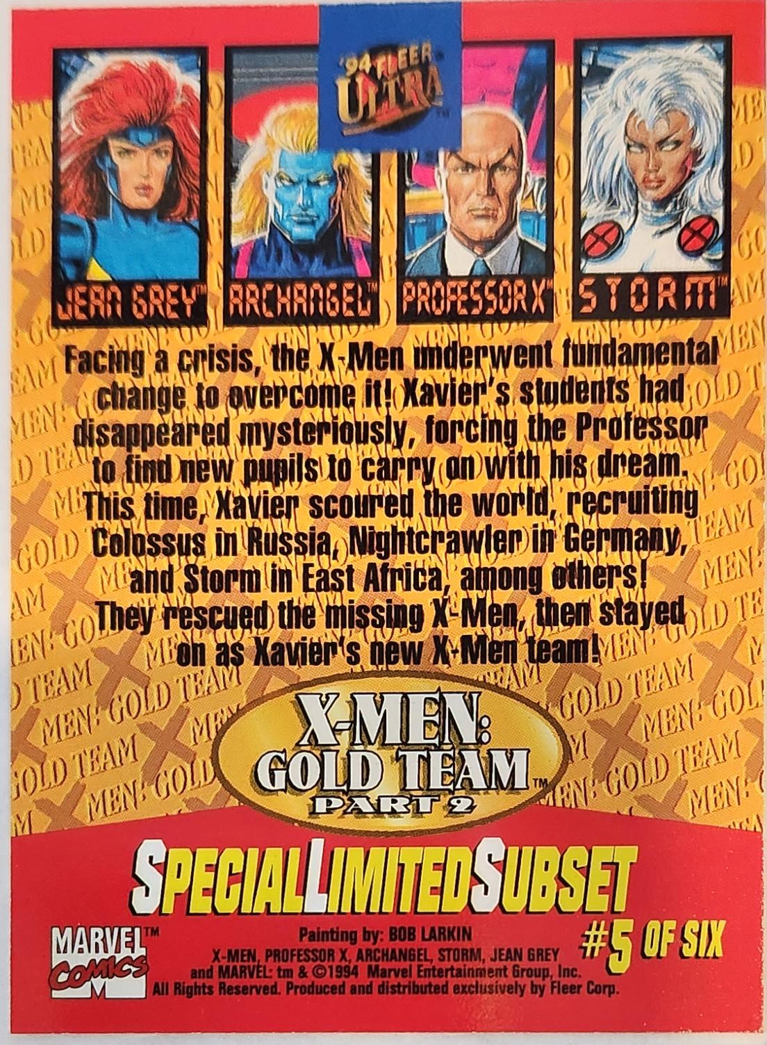 Jean Grey, Archangel, Storm, Professor X #5 Prices | Marvel 1994 Ultra ...