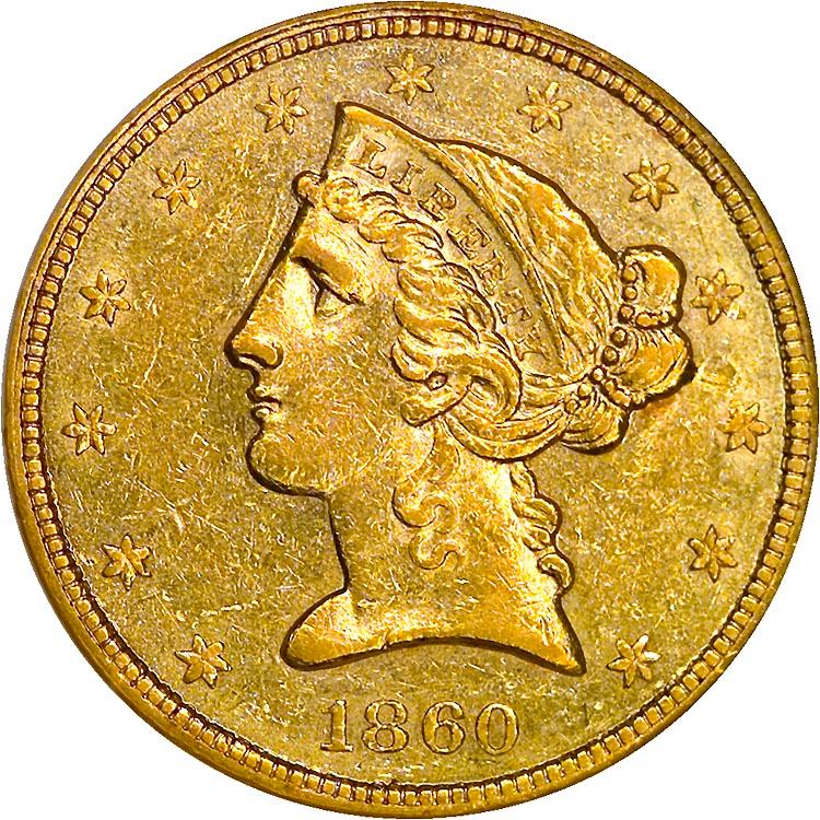 1860 Liberty Head Half Eagle Prices | Ungraded, NGC, PCGS Values