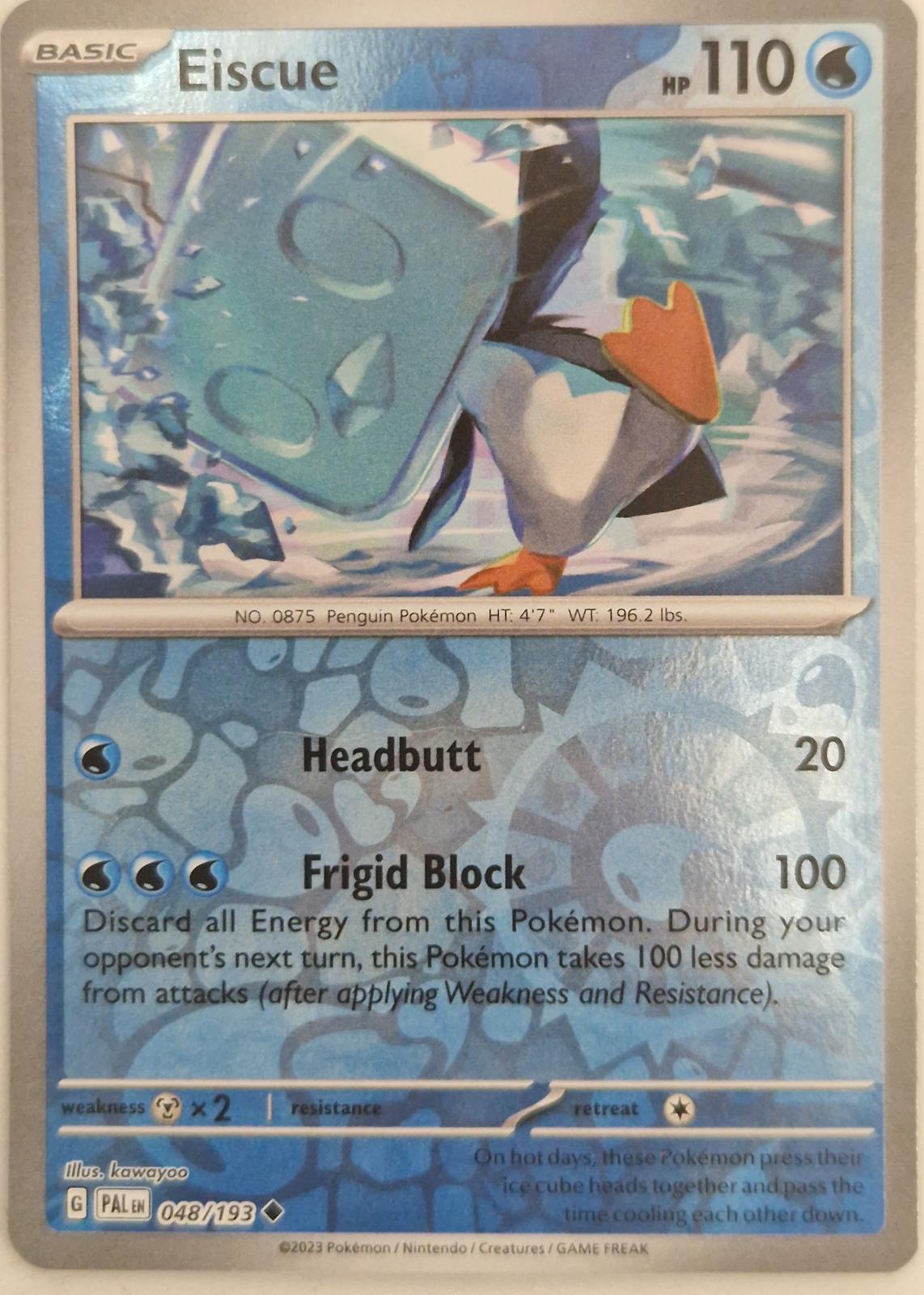 Eiscue [Reverse Holo] #48 Prices | Pokemon Paldea Evolved | Pokemon Cards