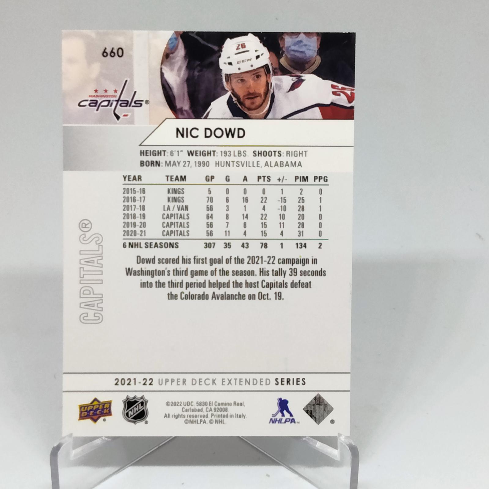 Nic Dowd #660 Prices | 2021 Upper Deck | Hockey Cards
