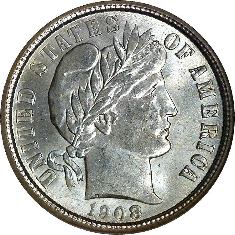 1908 O Barber Dime Prices | Ungraded, NGC, PCGS Values