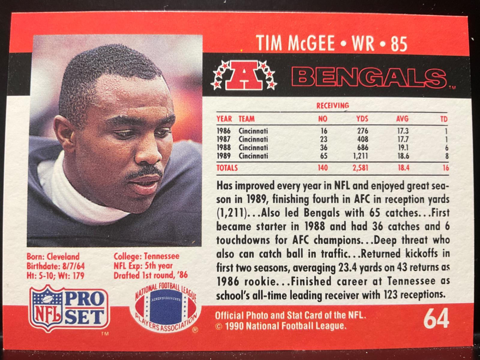 Tim McGee #64 Prices | 1990 Pro Set | Football Cards