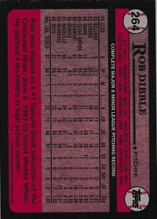 Rob Dibble #264 Prices [Rookie] | 1989 Topps | Baseball Cards