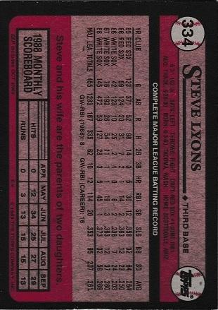 Steve Lyons #334 Prices | 1989 Topps | Baseball Cards