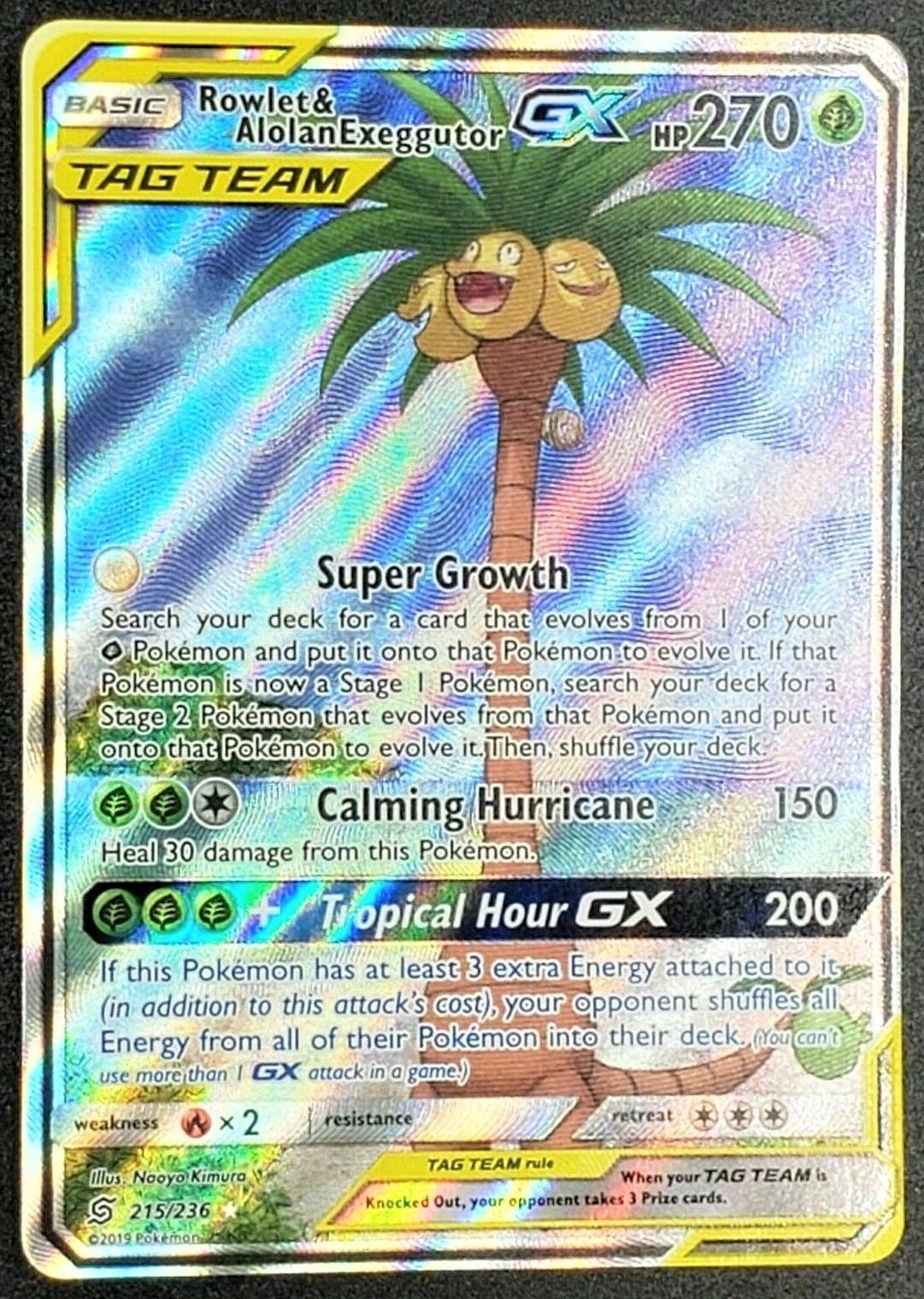 Rowlet & Alolan Exeggutor GX #215 Prices | Pokemon Unified Minds | Pokemon Cards