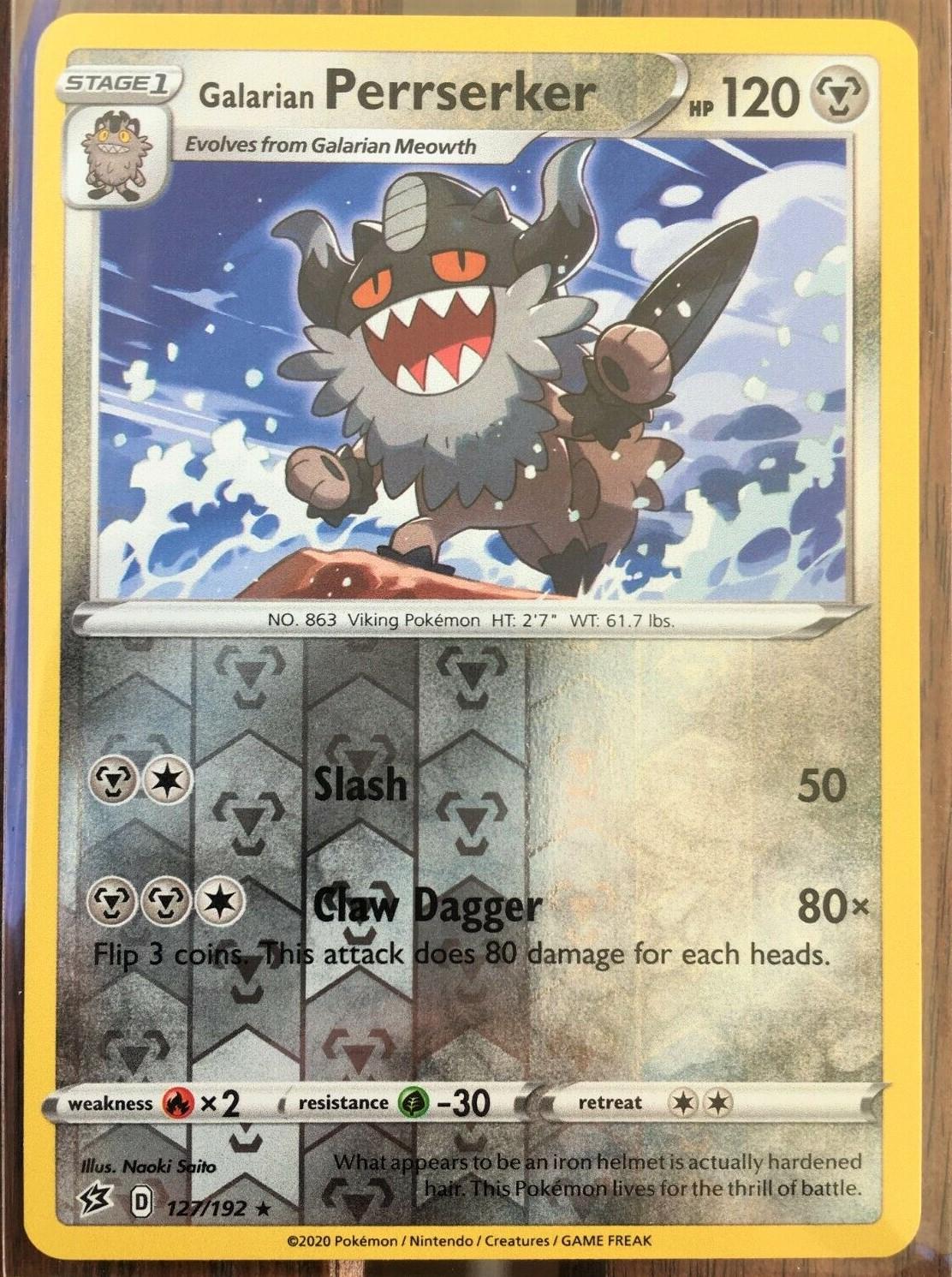 Galarian Perrserker [reverse Holo] 127 Prices Pokemon Rebel Clash