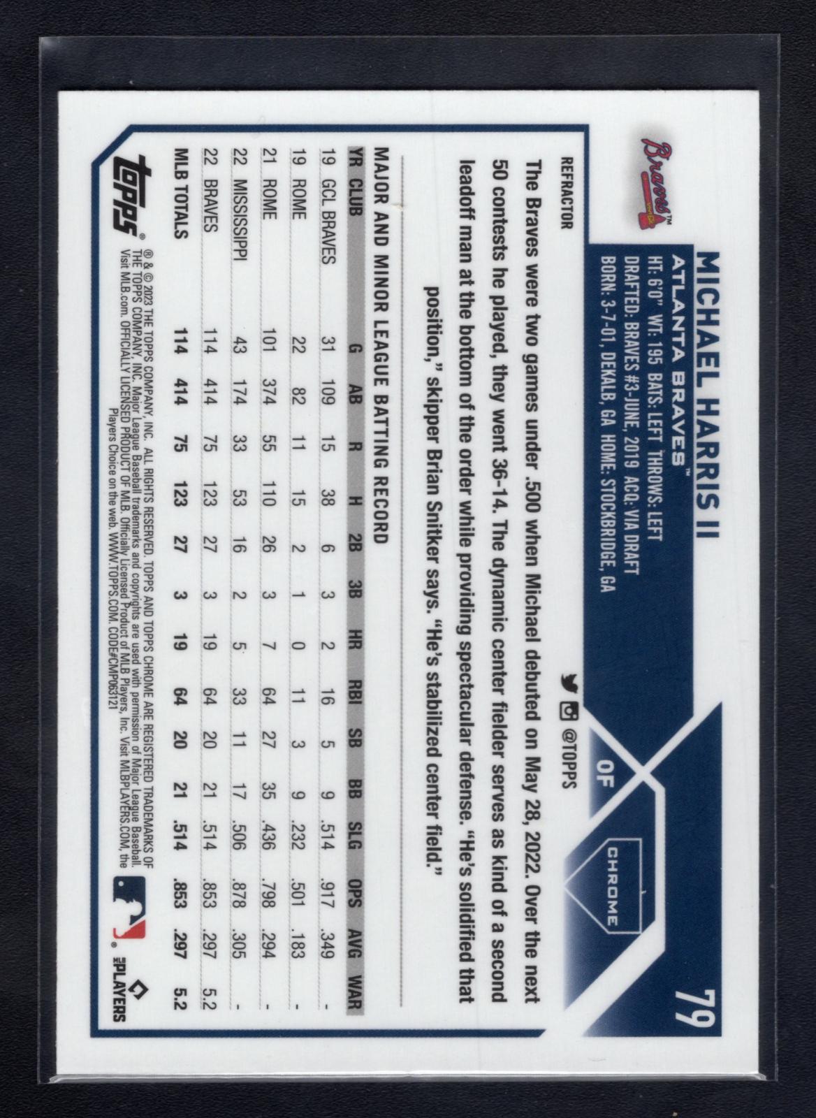 Michael Harris II [Refractor] #79 Prices | 2023 Topps Chrome | Baseball Cards