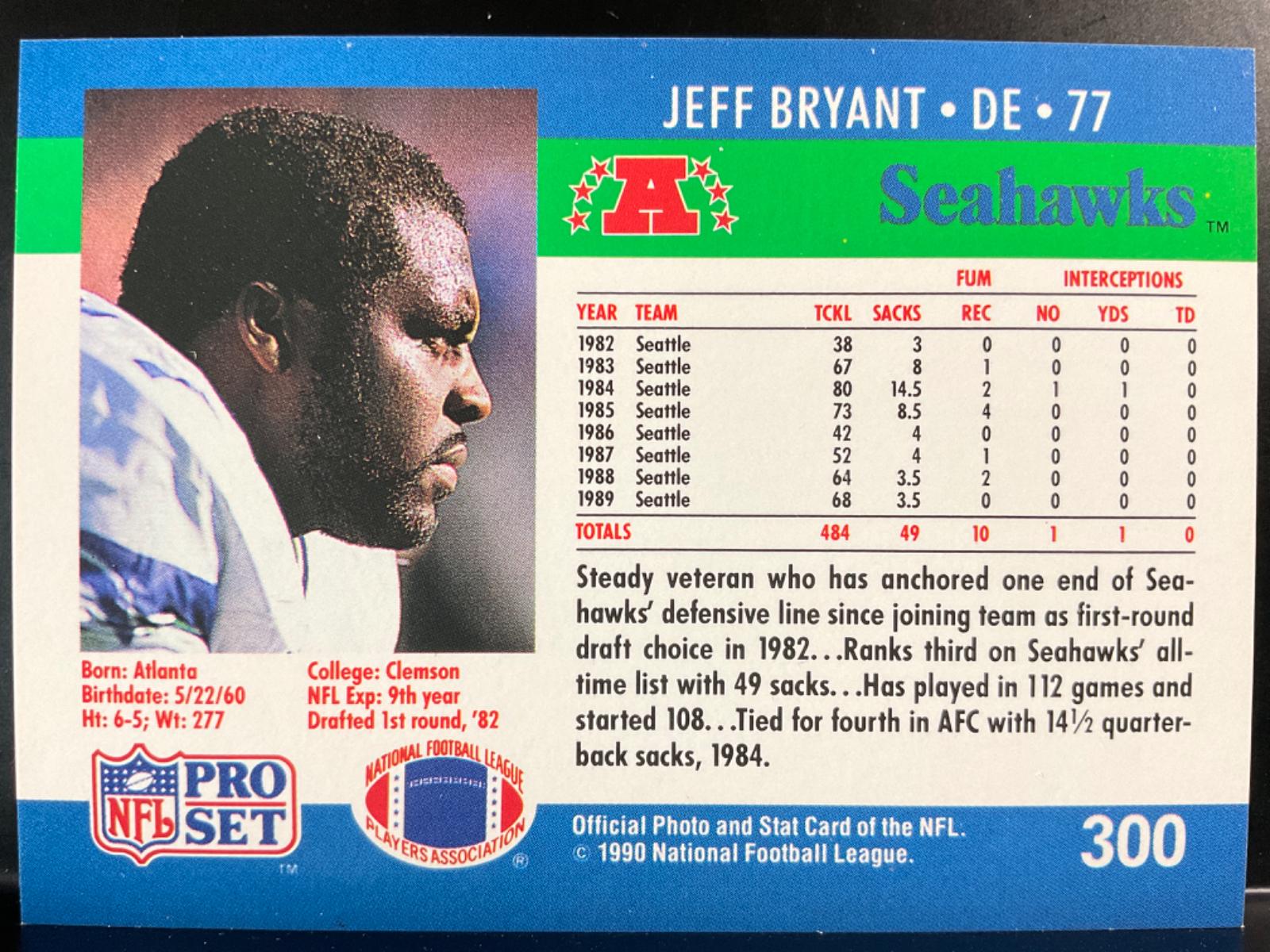 Jeff Bryant #300 Prices | 1990 Pro Set | Football Cards