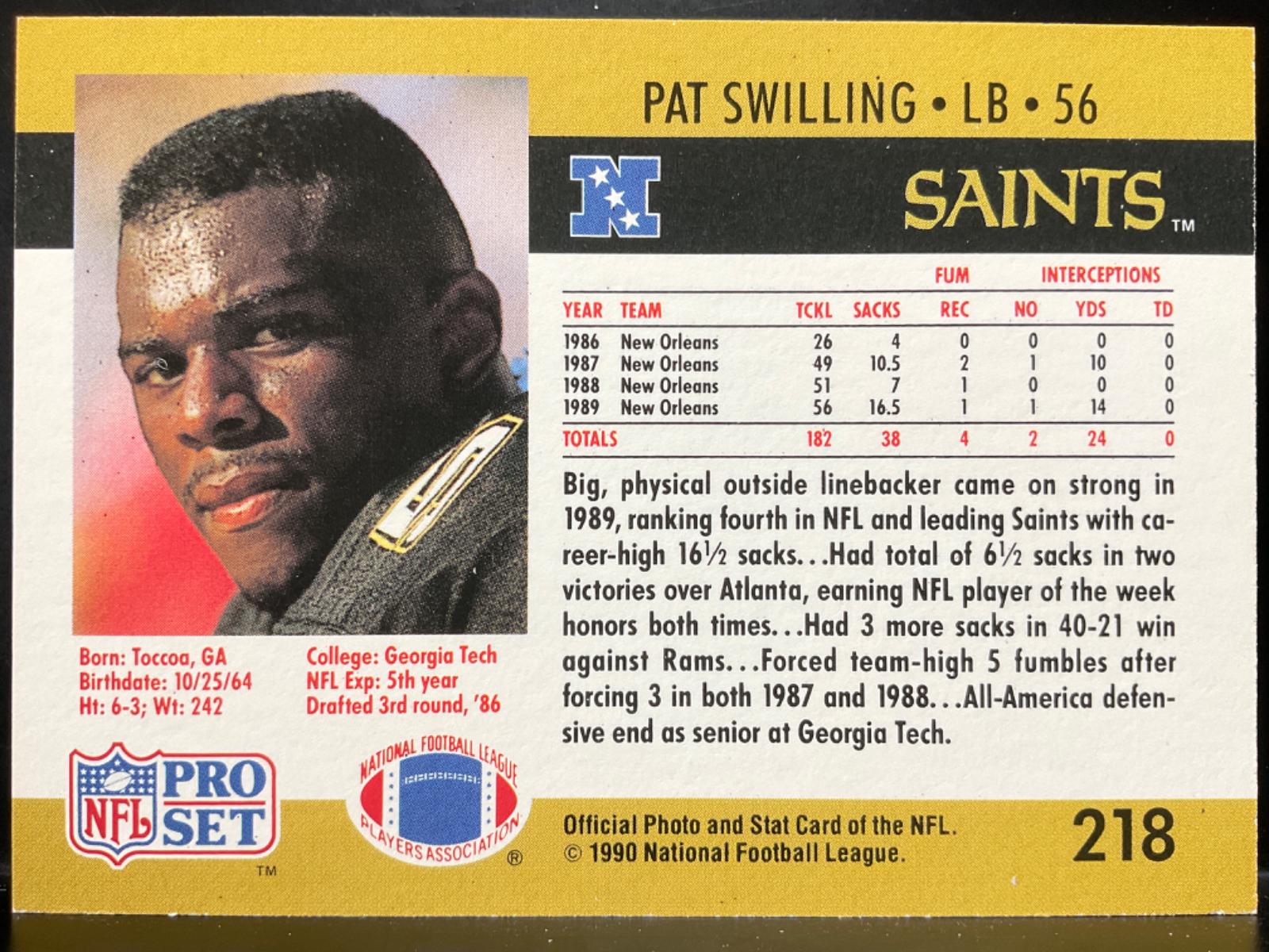 Pat Swilling #218 Prices | 1990 Pro Set | Football Cards