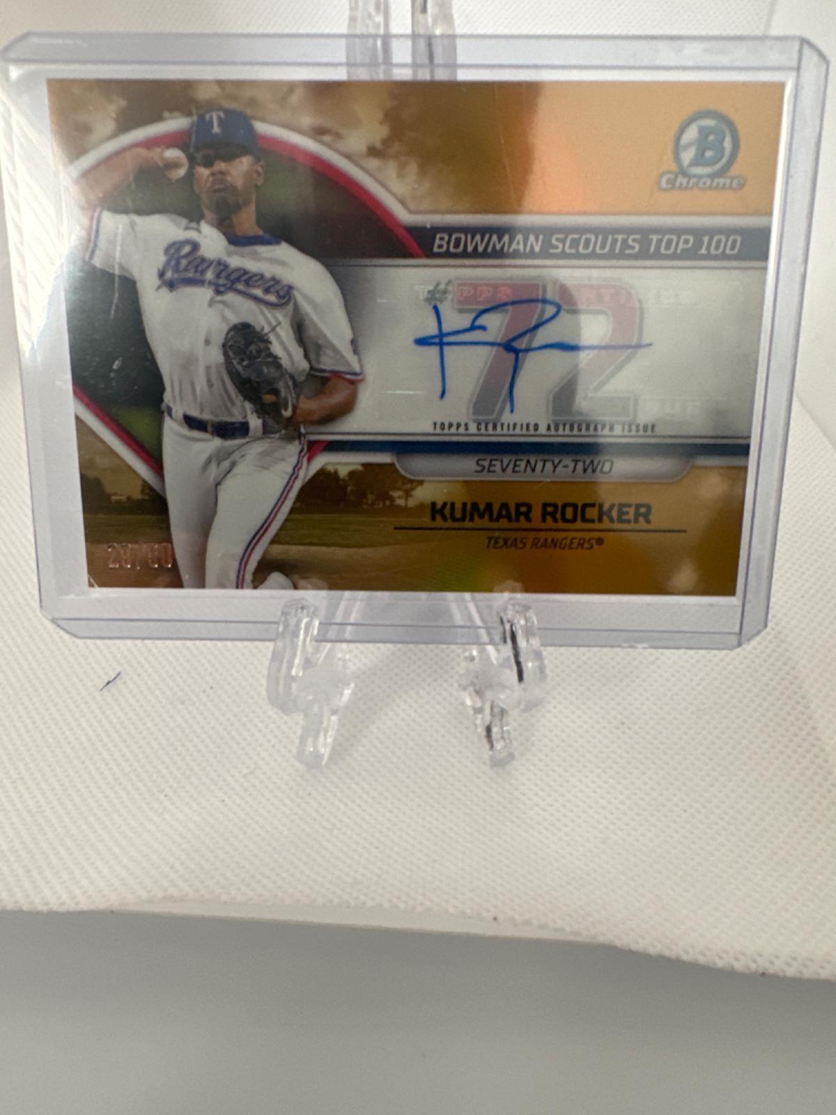 Kumar Rocker [Autograph Gold] #BTP-72 Prices | 2023 Bowman Scouts Top ...