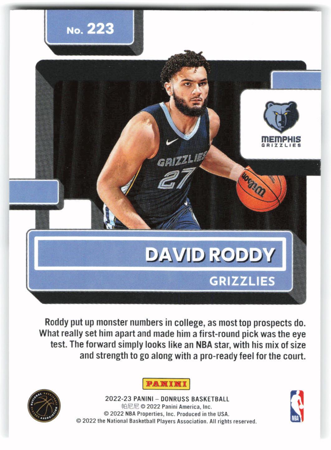 David Roddy #223 Prices [Rookie] | 2022 Panini Donruss | Basketball Cards