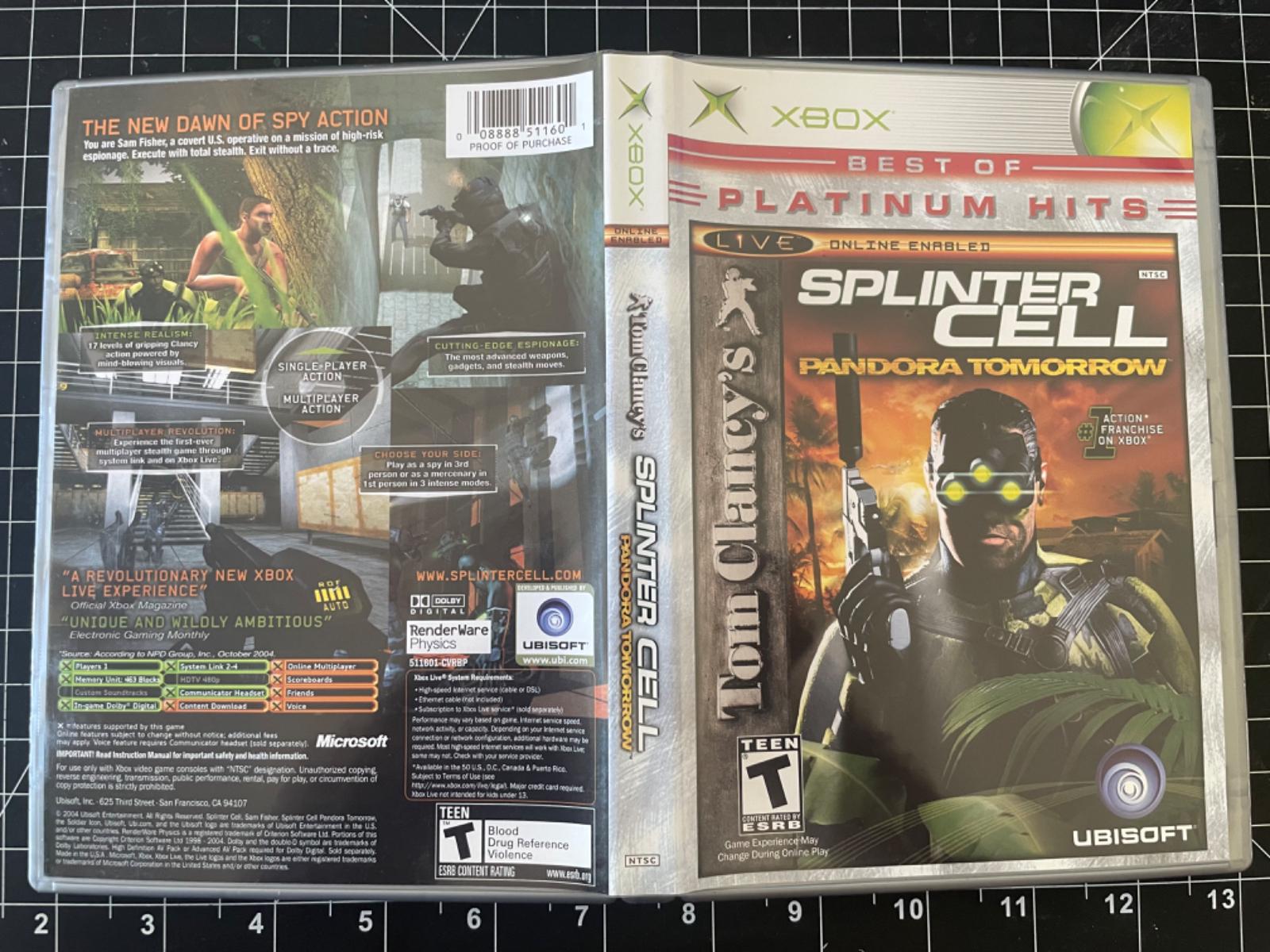 Splinter Cell Pandora Tomorrow [Platinum Hits] | Item, Box, and Manual ...