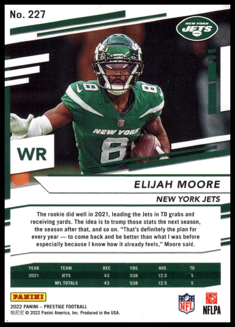 Elijah Moore #227 Prices | 2022 Panini Prestige | Football Cards