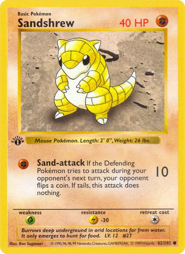 Sandshrew [1st Edition] #62 Prices | Pokemon Base Set | Pokemon Cards