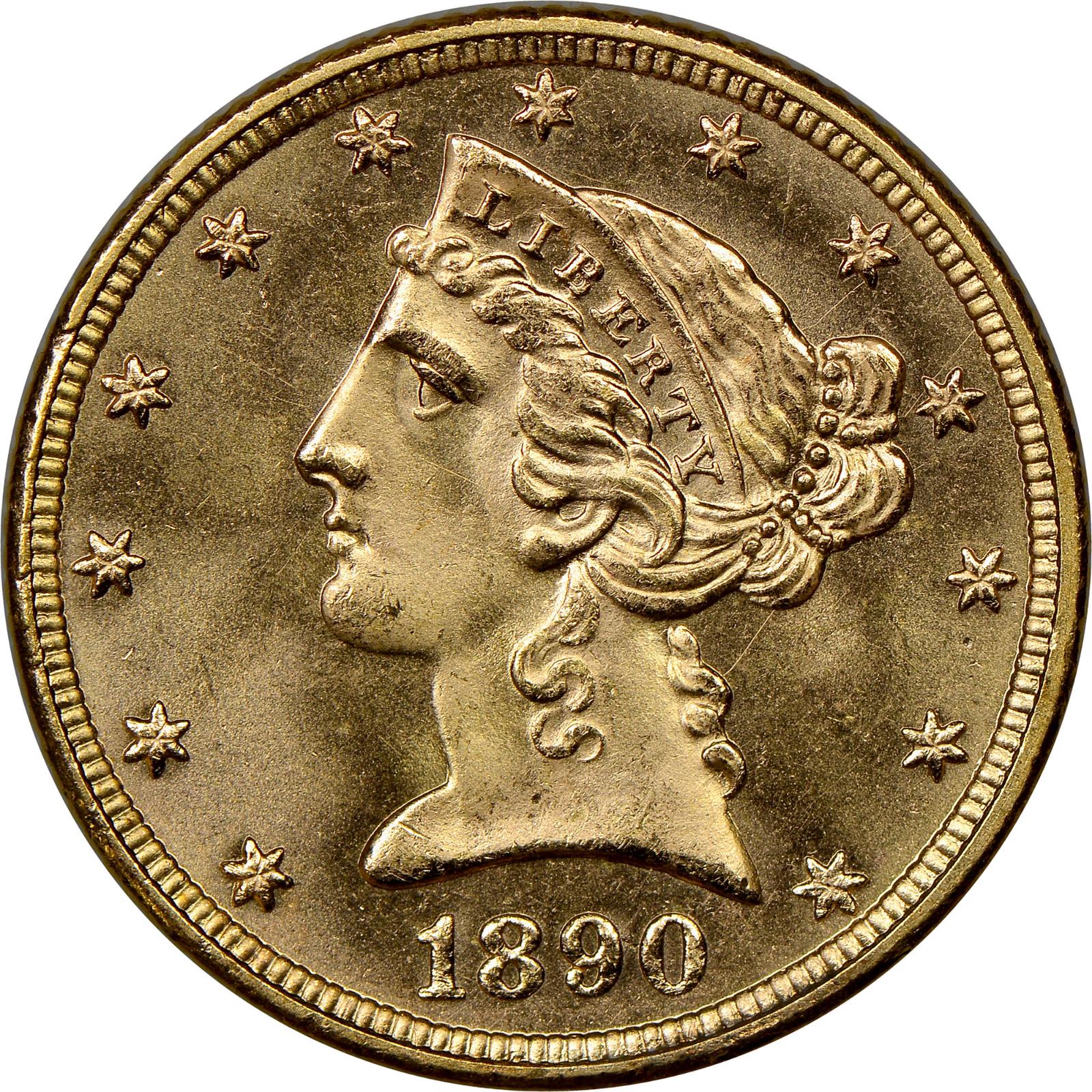 1890 Liberty Head Half Eagle Prices | Ungraded, NGC, PCGS Values