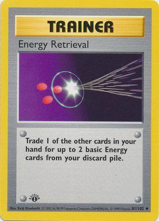 Energy Retrieval [1st Edition] #81 Prices | Pokemon Base Set | Pokemon ...