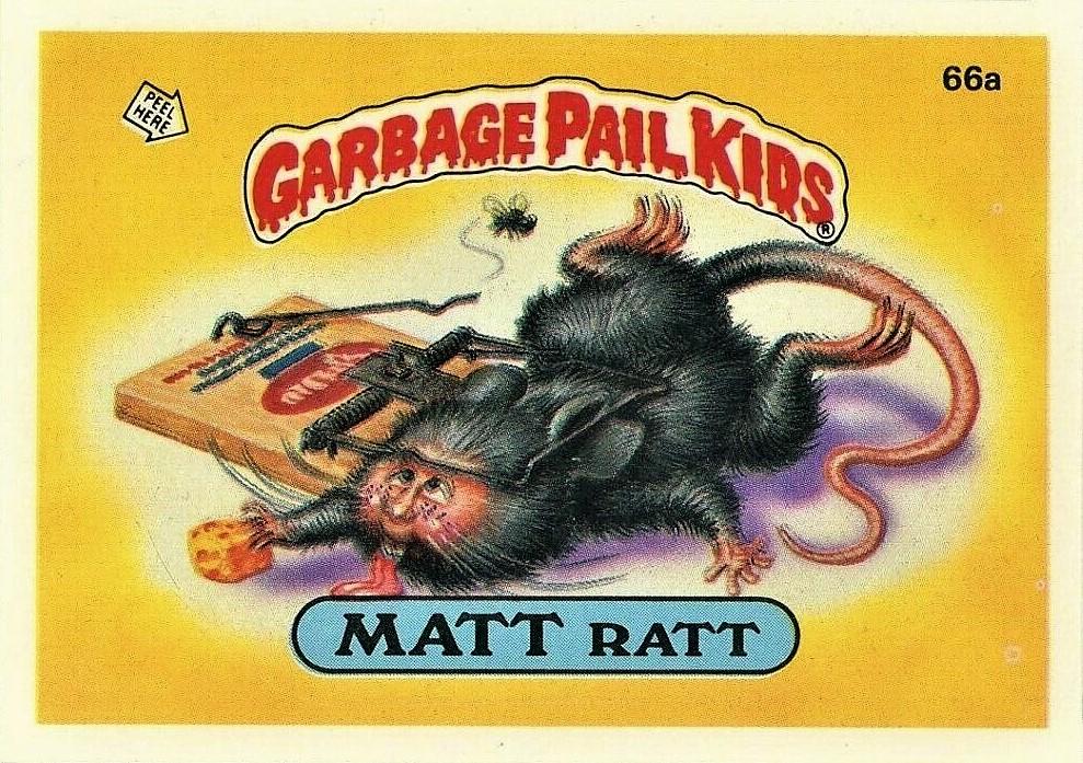 MATT Ratt #66a Prices | 1985 Garbage Pail Kids | GPK Cards