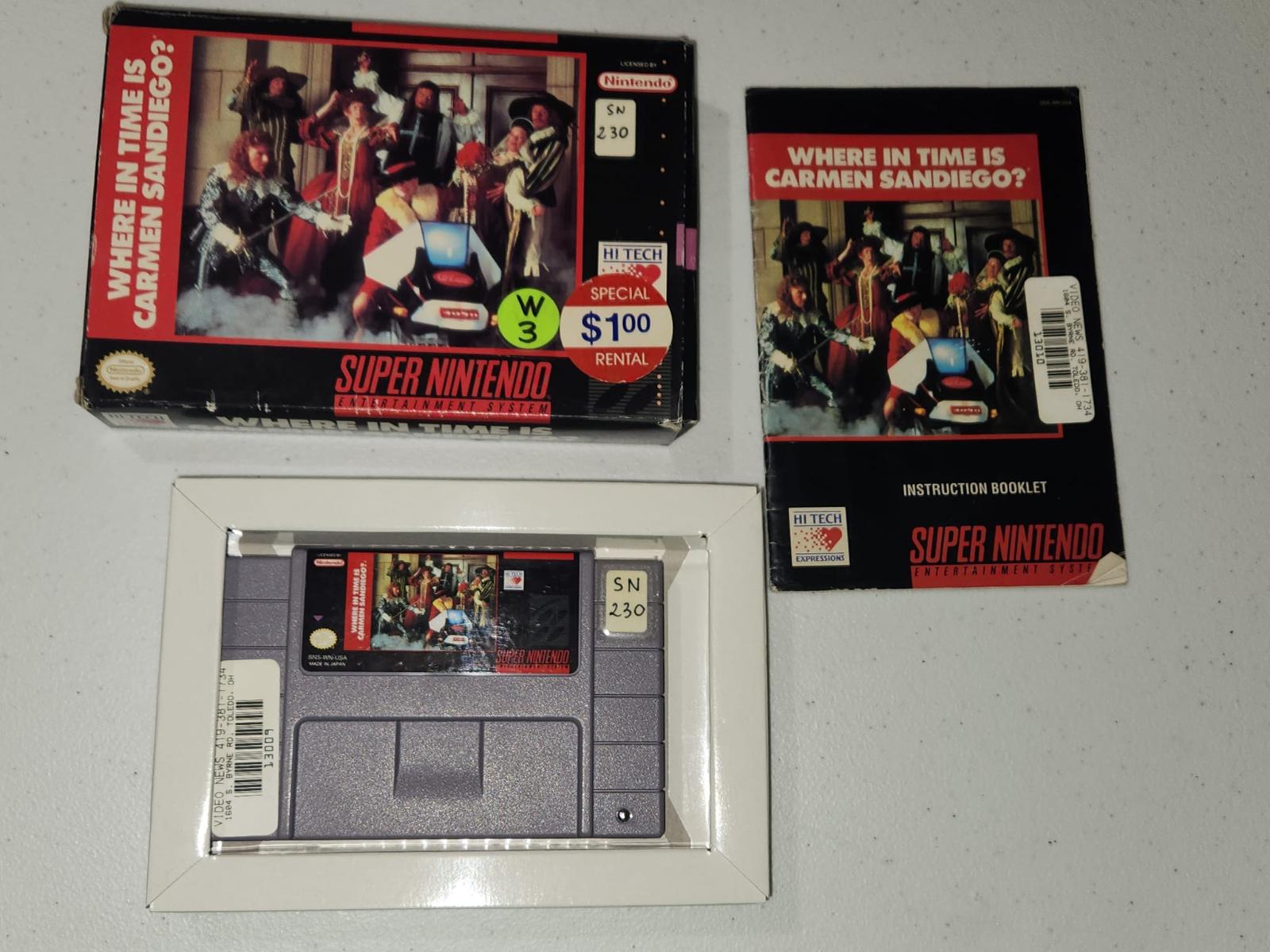 Where In Time Is Carmen Sandiego Item Box And Manual Super Nintendo