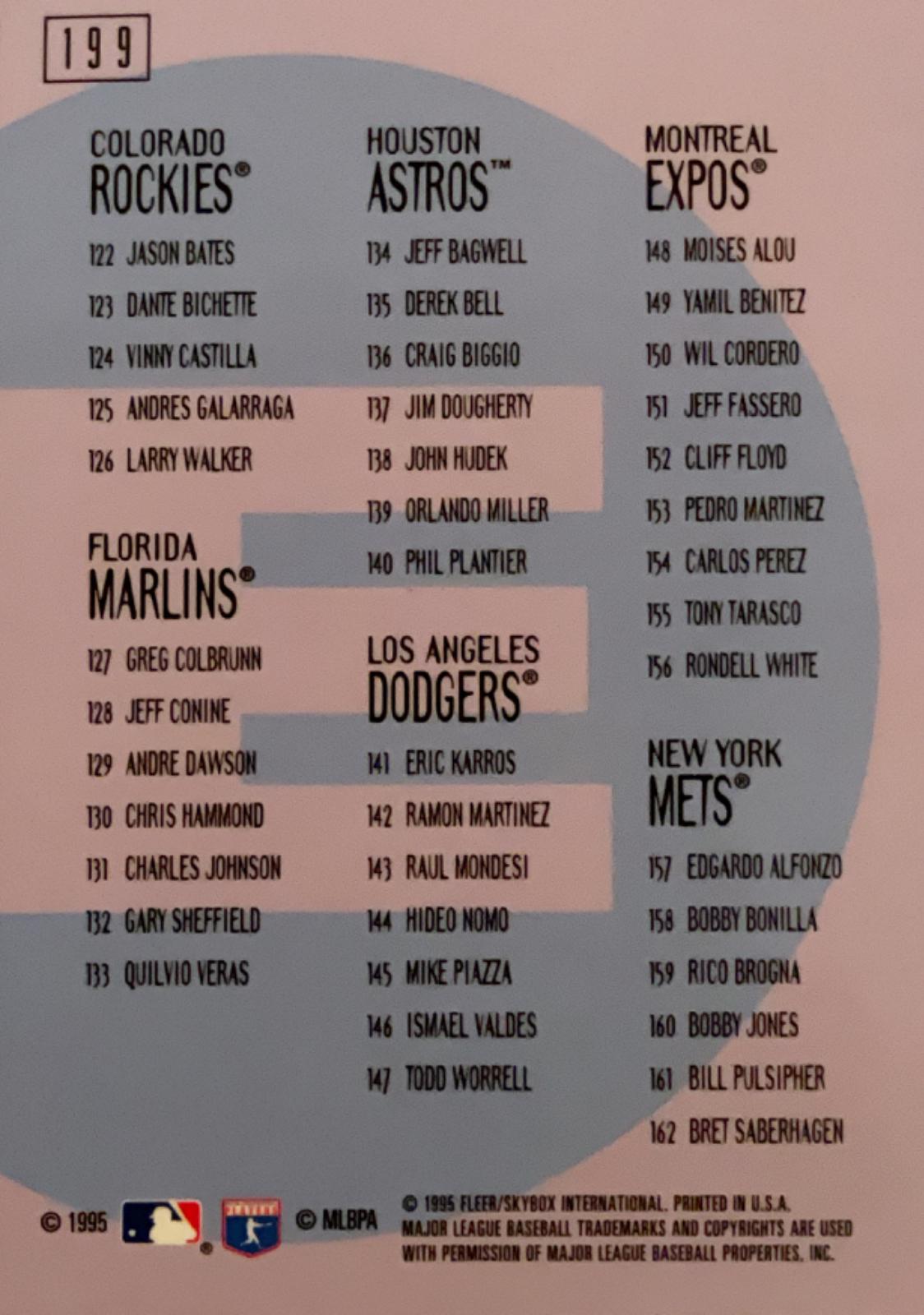 Checklist #199 Prices | 1995 Emotion | Baseball Cards