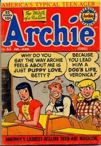Archie #63 (1953) Prices | Archie Series