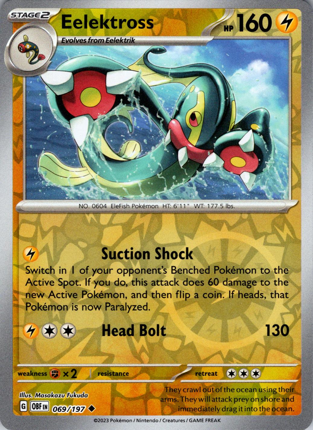 Eelektross [Reverse Holo] #69 Prices | Pokemon Obsidian Flames ...