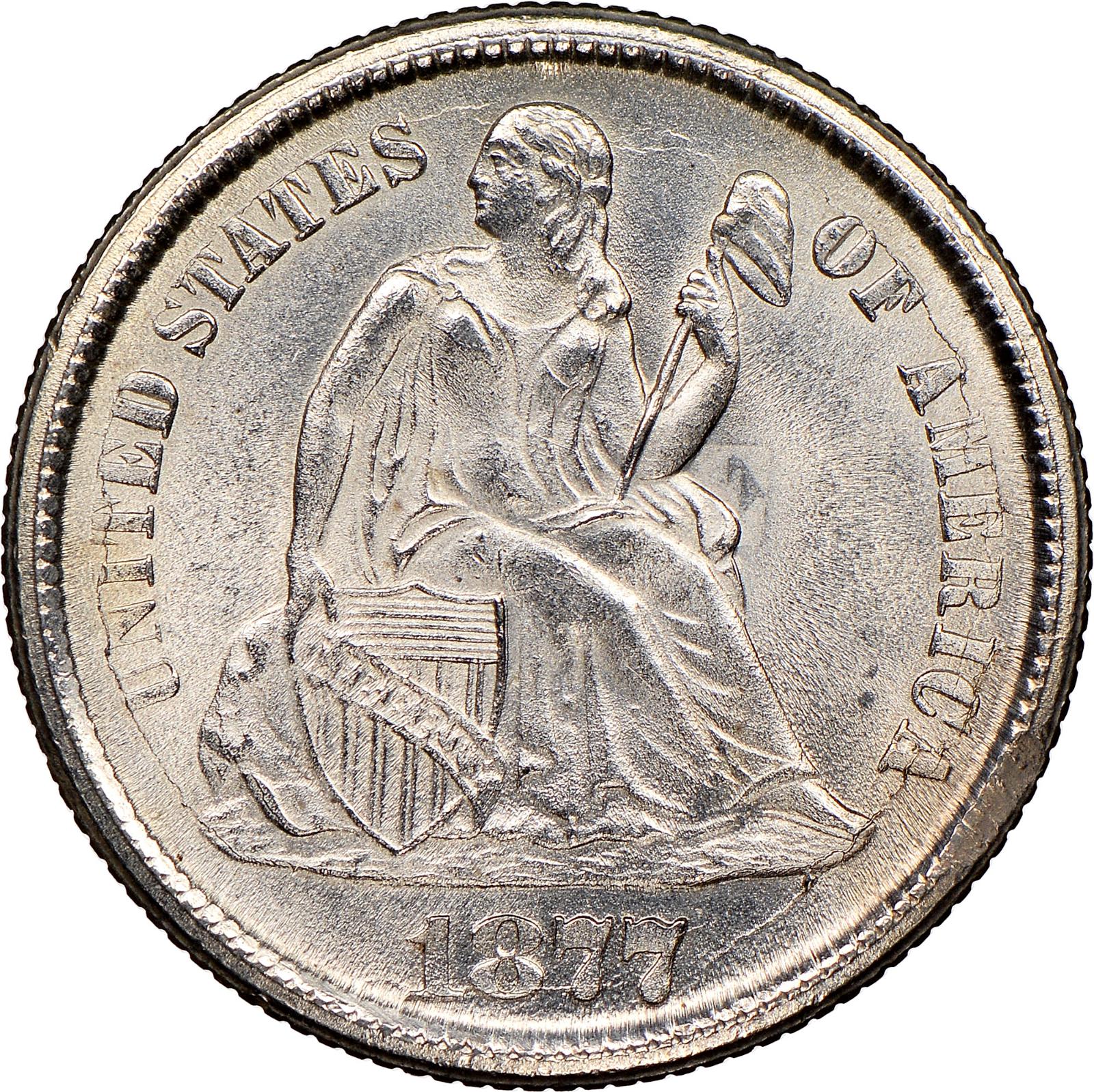 1877 CC Seated Liberty Dime Prices | Ungraded, NGC, PCGS Values