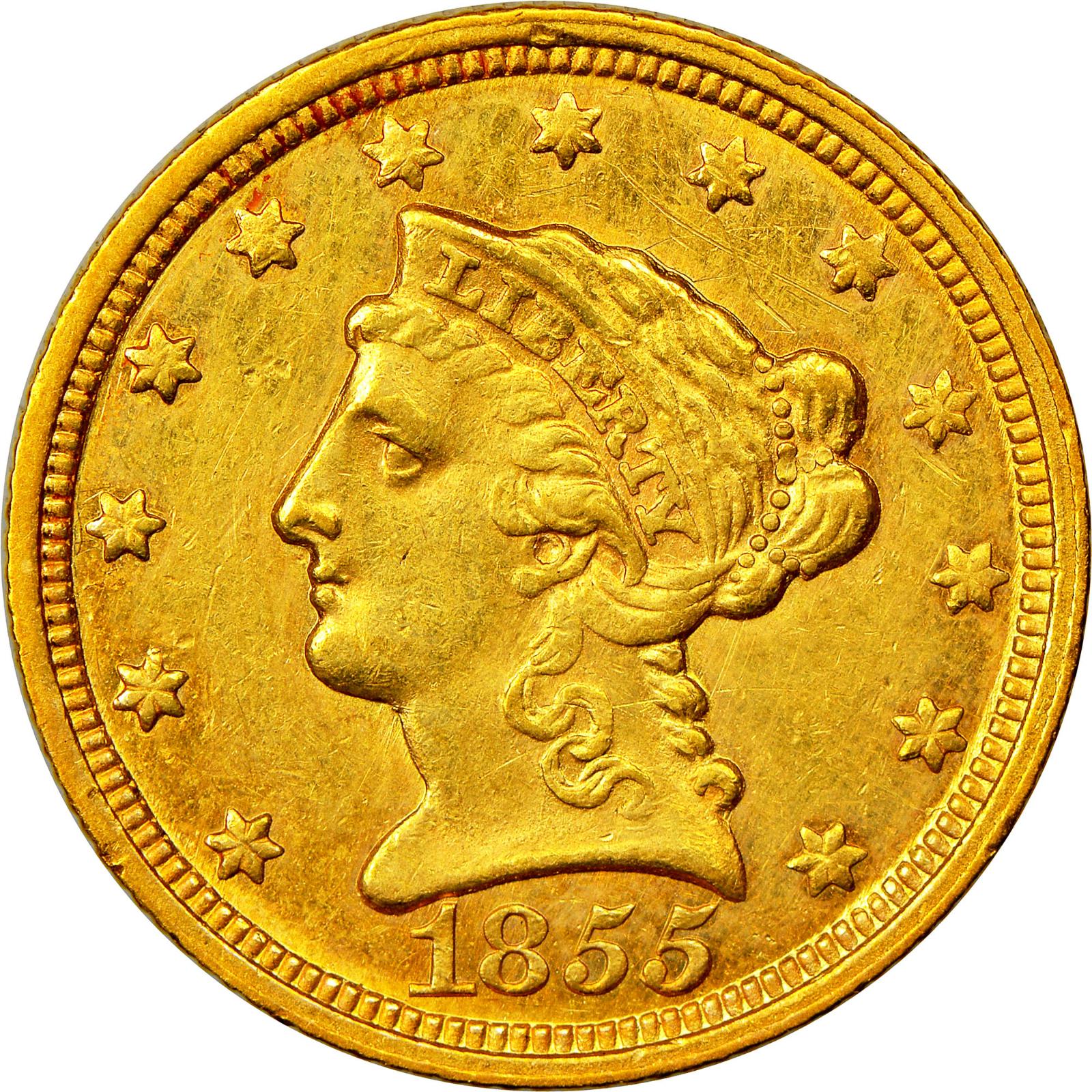 1855 C Liberty Head Quarter Eagle Prices | Ungraded, NGC, PCGS Values