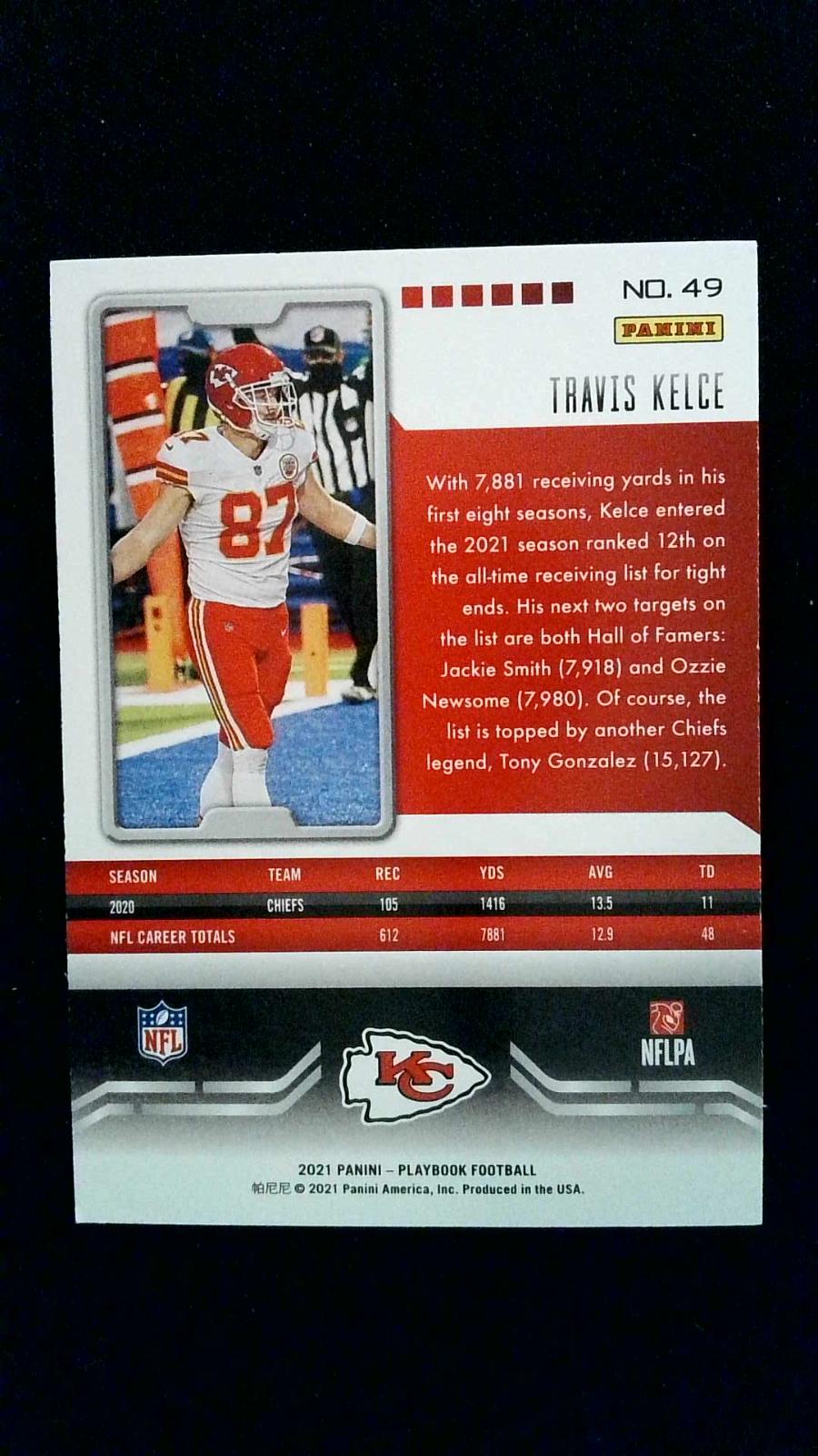 Travis Kelce #49 Prices | 2021 Panini Playbook | Football Cards
