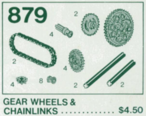 Gear Wheels with Chain Links #879 LEGO Set Prices | New, Boxed, Loose ...