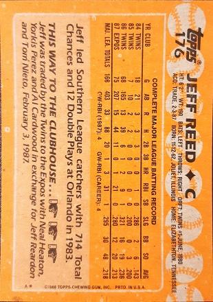 Jeff Reed #176 Prices | 1988 Topps | Baseball Cards