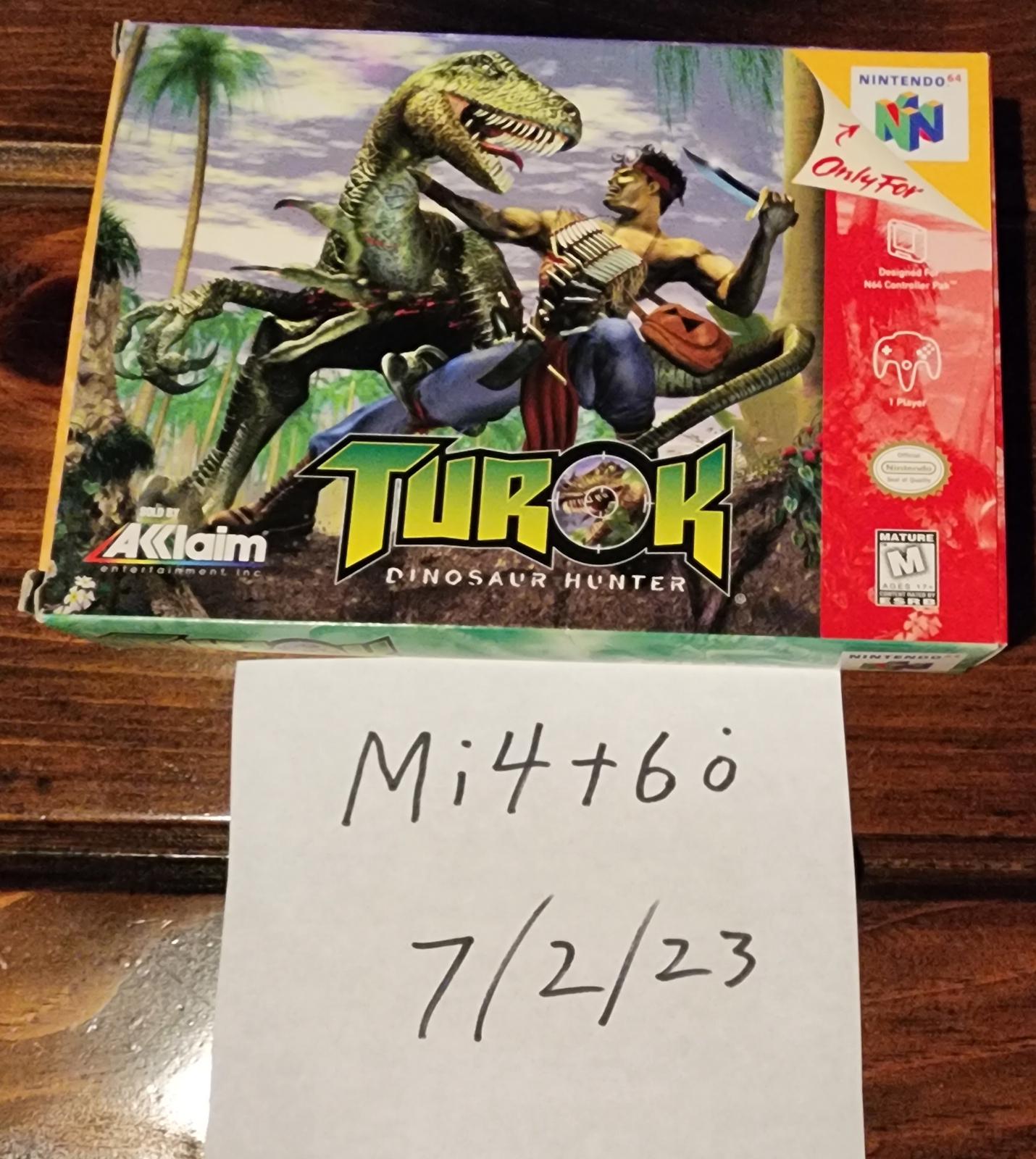 Turok Dinosaur Hunter | Item, Box, and Manual | Nintendo 64