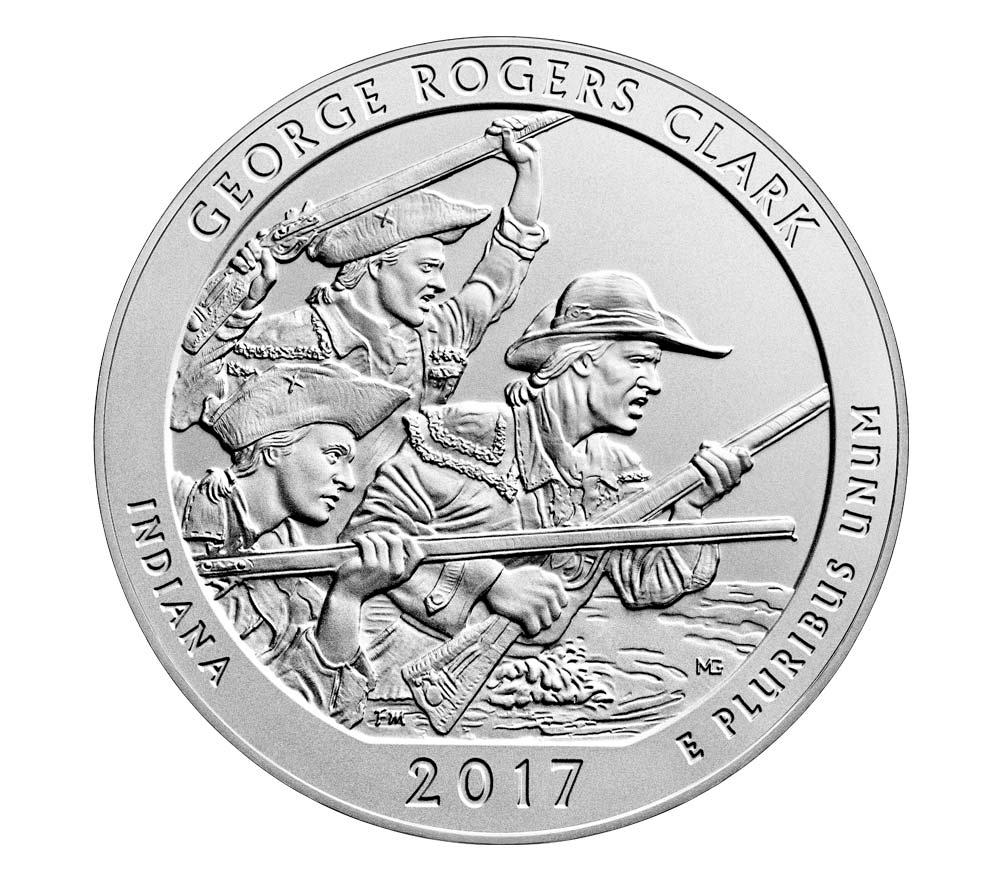 2017 P [GEORGE ROGERS CLARK PROOF] America the Beautiful 5 Oz Prices ...