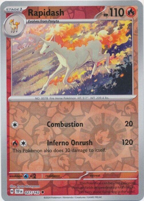 Rapidash [Reverse Holo] #27 Prices | Pokemon Temporal Forces | Pokemon ...