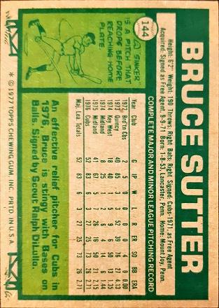 Bruce Sutter #144 Prices [Rookie] | 1977 Topps | Baseball Cards