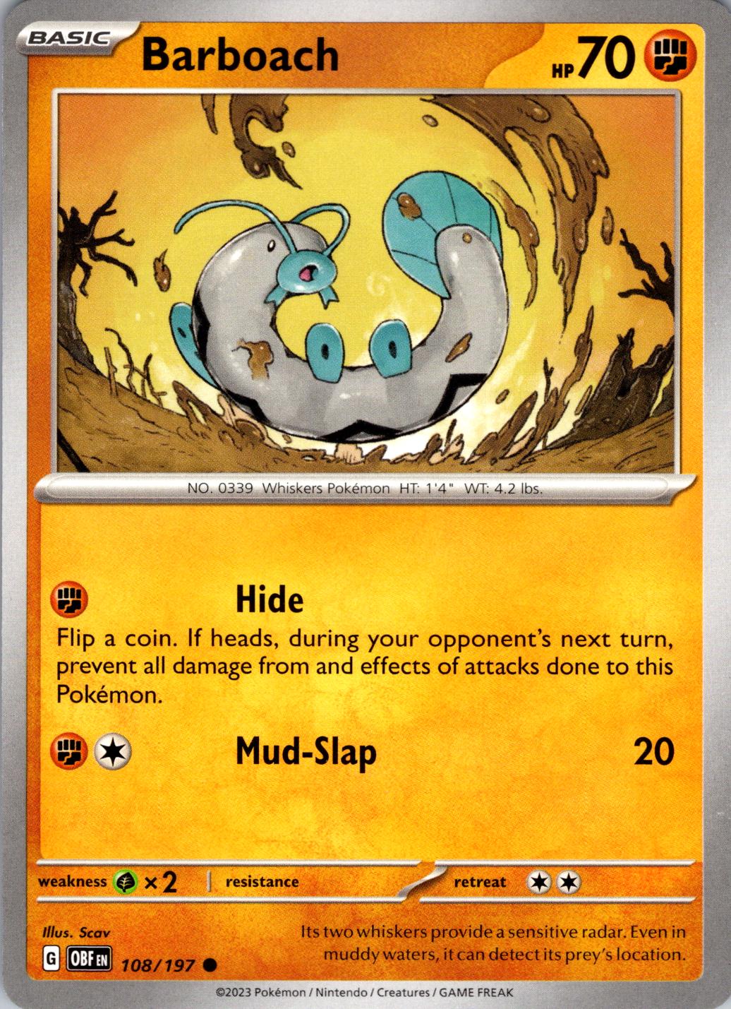 Barboach #108 Prices | Pokemon Obsidian Flames | Pokemon Cards