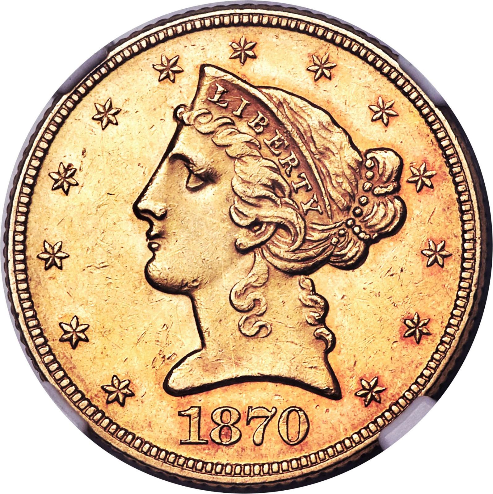 1870 Liberty Head Half Eagle Prices | Ungraded, NGC, PCGS Values
