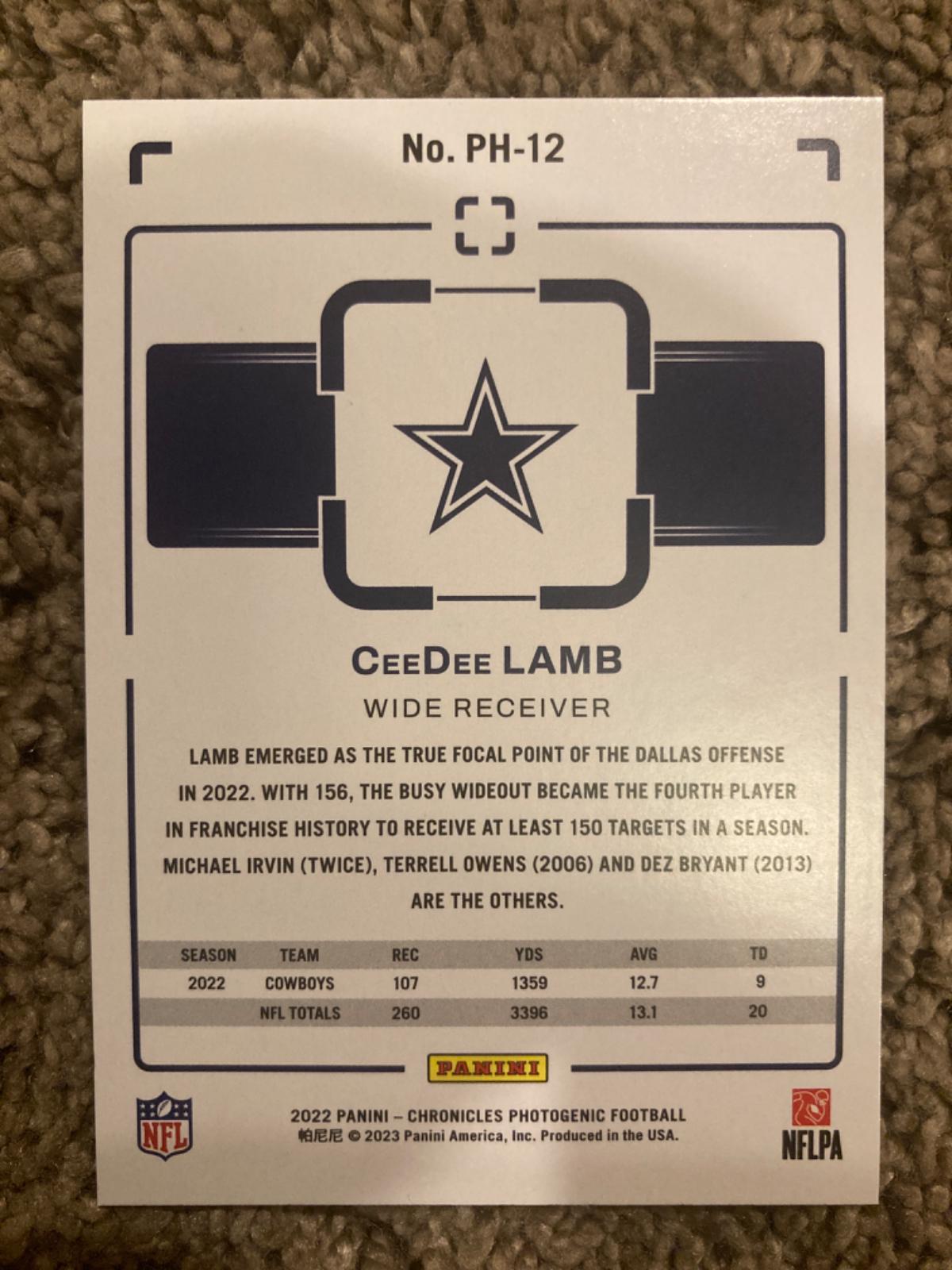 CeeDee Lamb #PH-12 Prices | 2022 Panini Chronicles Photogenic ...